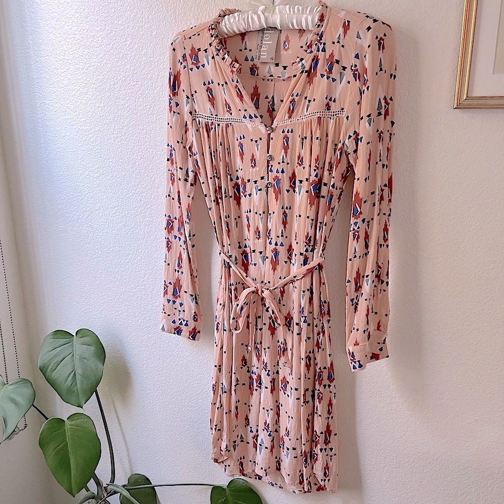 Anthropologie Dolan Aztec Peach Color Dress - Gem